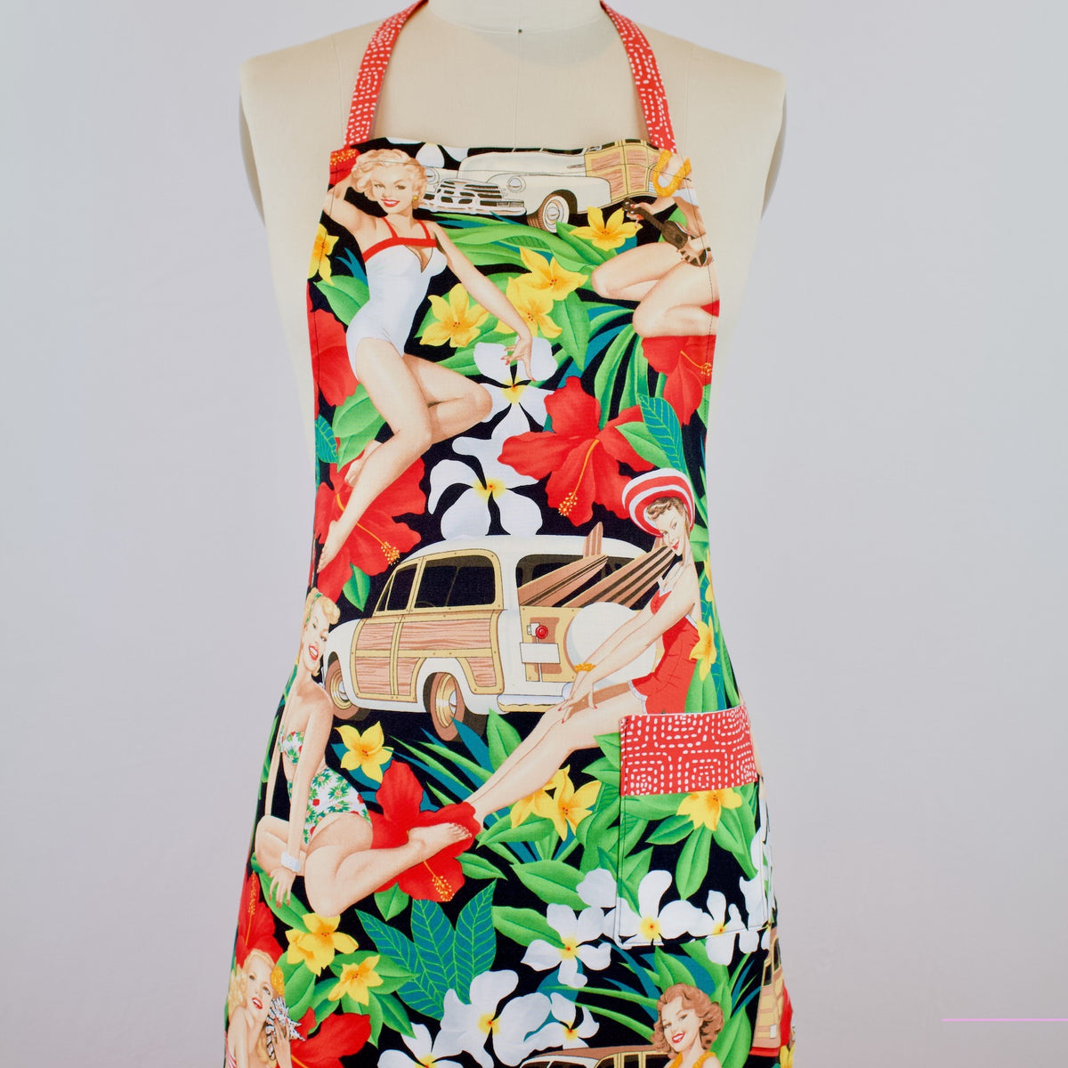 Mahalo Tropical Pin Ups Apron — The Blue Peony