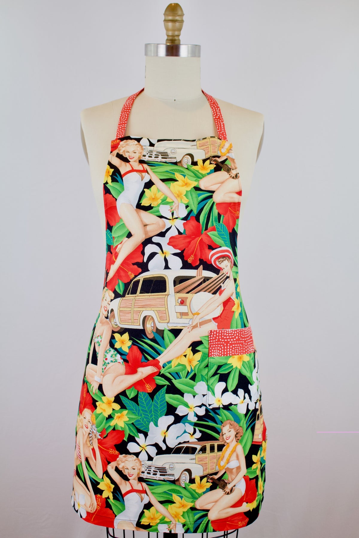 Mahalo Tropical Pin Ups Apron — The Blue Peony